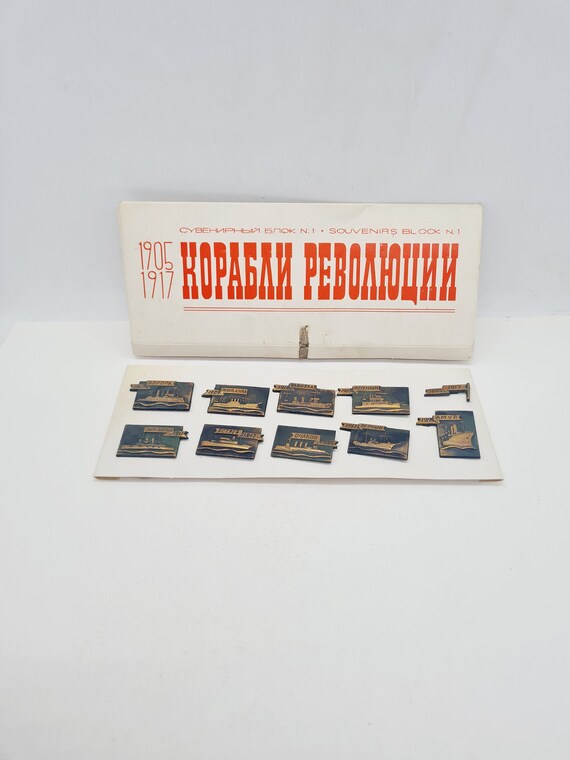 Soviet Vintage Revolution Ships pins - Set of 10 ship… - Gem