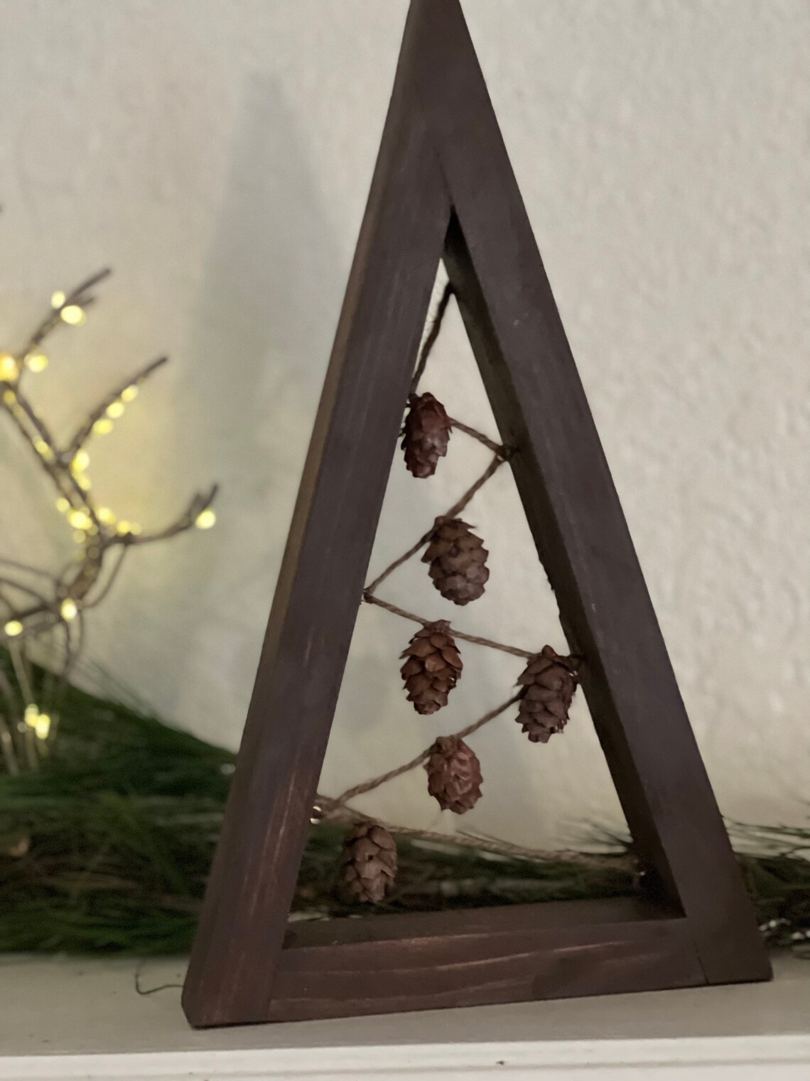 Wooden Christmas Tree Decor Mantle Christmas Tree Minimalist - Etsy