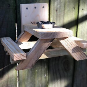 Handmade Squirrel Picnic Table - Picnic Table for Squirrel - Fence ...