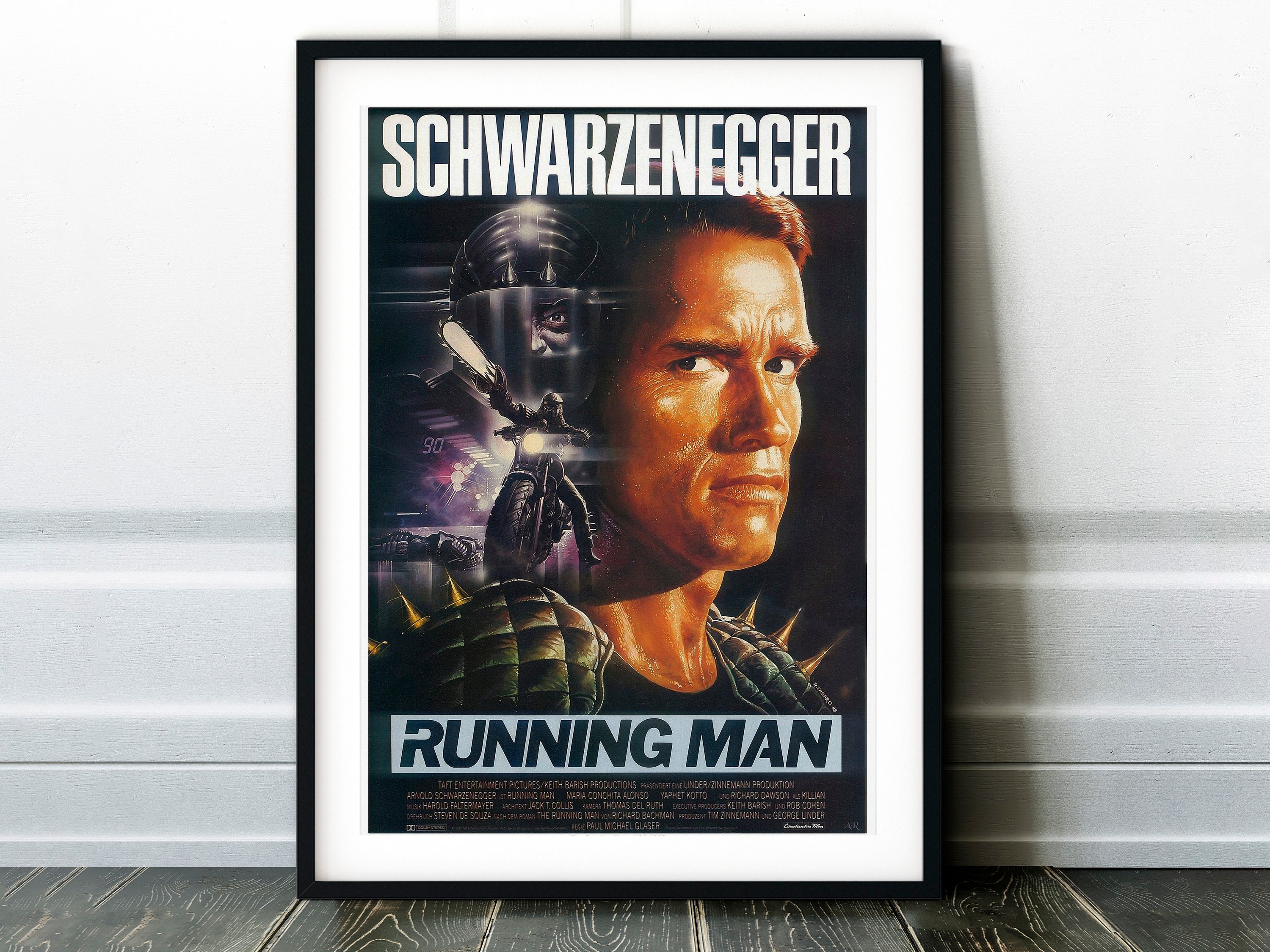 The Running Man Movie Poster Wall Film Art Print Photo | Etsy