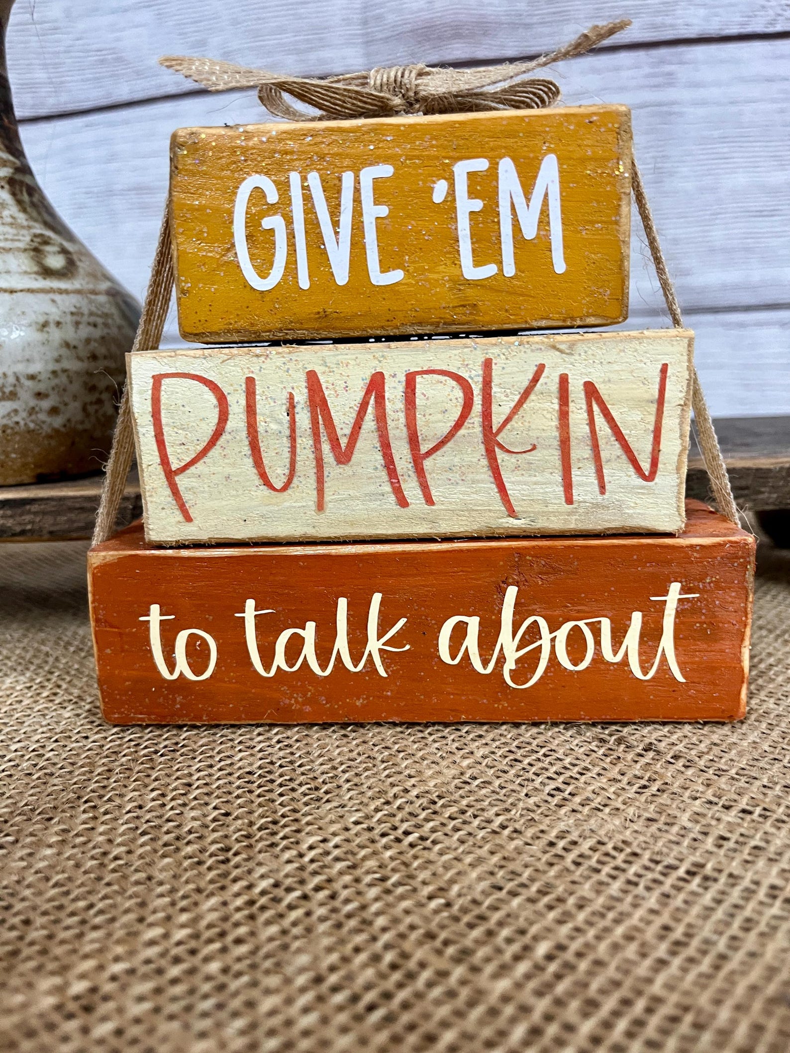 Thanksgiving Block Set for Mantel, Shelf, Desktop, Table, Window Sill ...