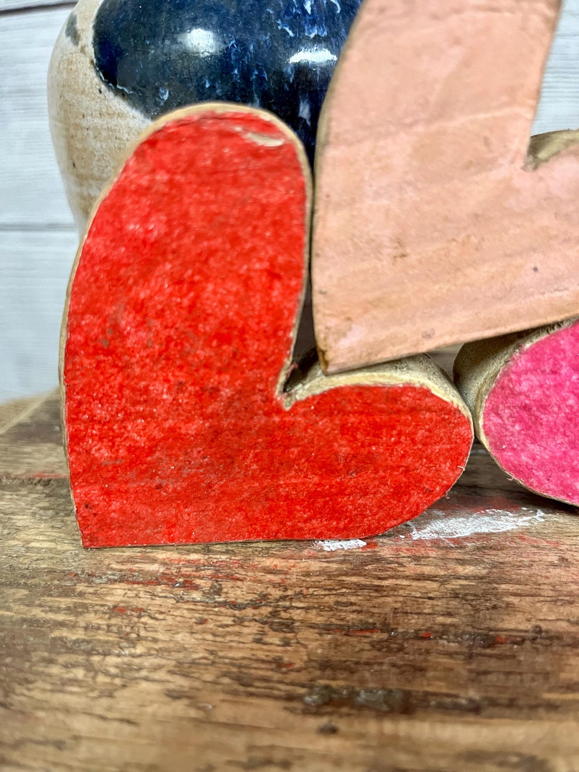 Valentine Wood Heart Stacking Blocks Trio Shelf Sitters - Etsy