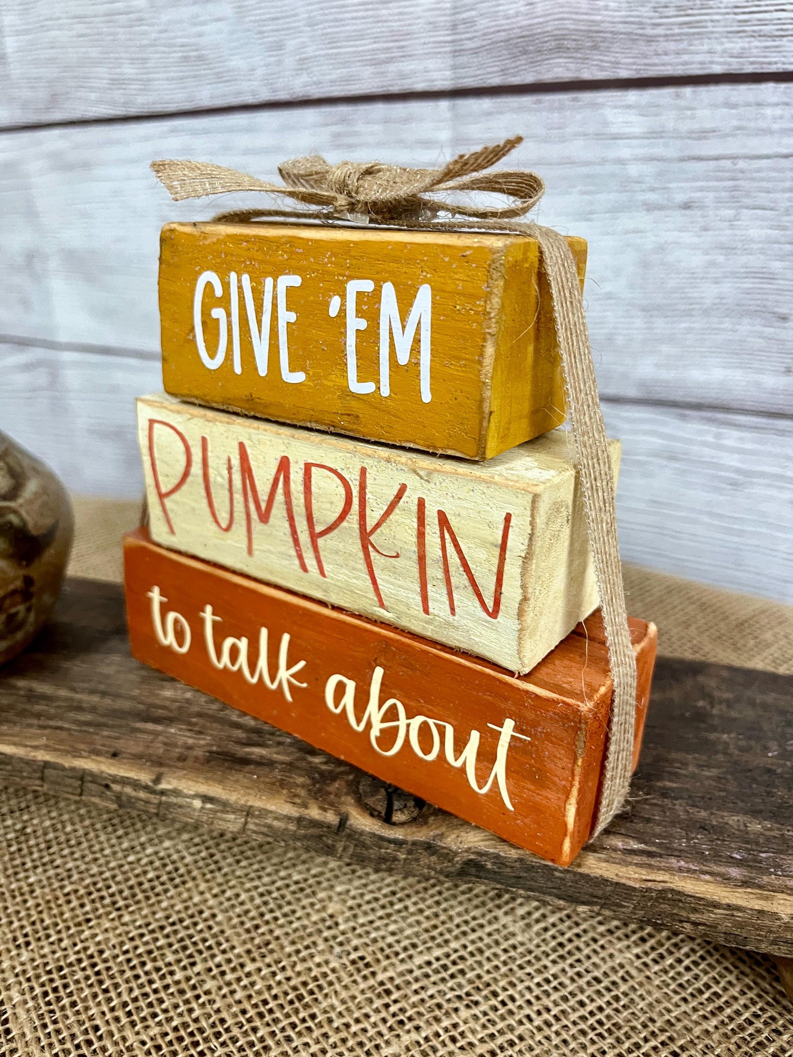 Thanksgiving Block Set for Mantel, Shelf, Desktop, Table, Window Sill ...