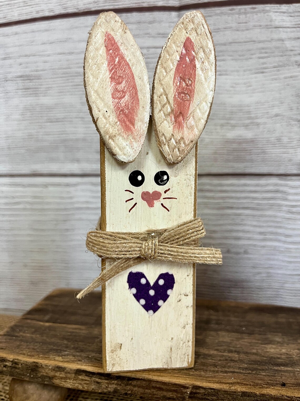 Wooden Bunny Decor Set, Handmade Farmhouse Easter Bunnies, Rustic ...