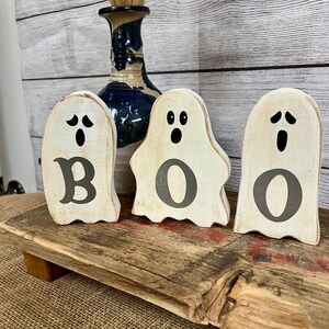 Ghost Trio Sign Set | Reclaimed Wood Halloween Decor - Etsy