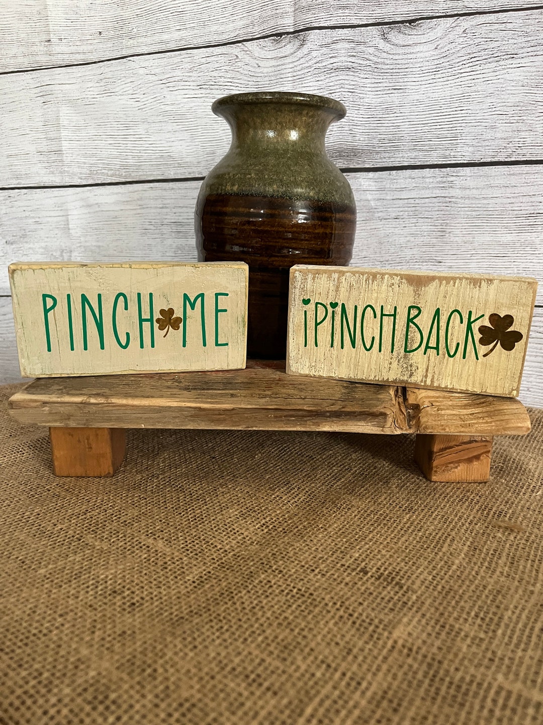 St. Pat's Day Pinch Signs, Handmade Home Decor for Mantel, Shelf ...