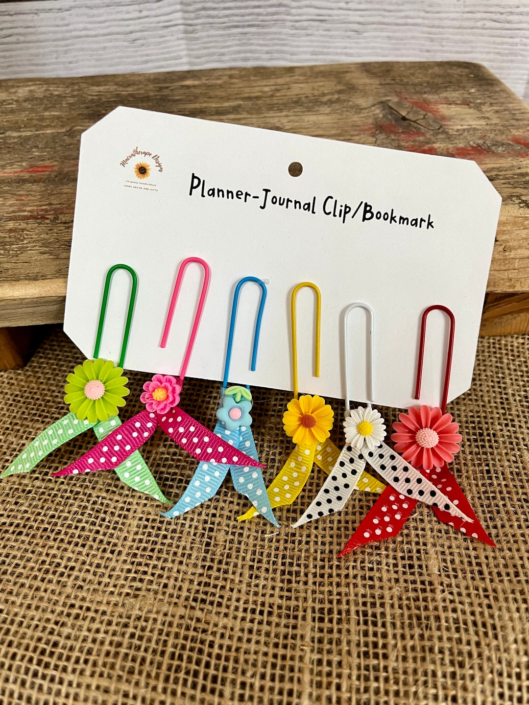 Fancy Journal/planner Clips, Bookmarks, Ribbon Flowers - Etsy