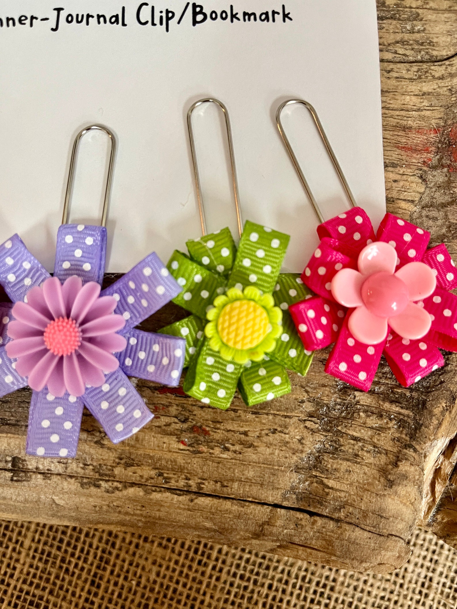 Fancy Journal/planner Clips, Bookmarks, Ribbon Flowers - Etsy