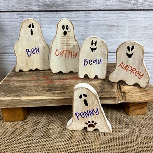 Personalized Ghost Family for Halloween - Wood Block Set - Etsy