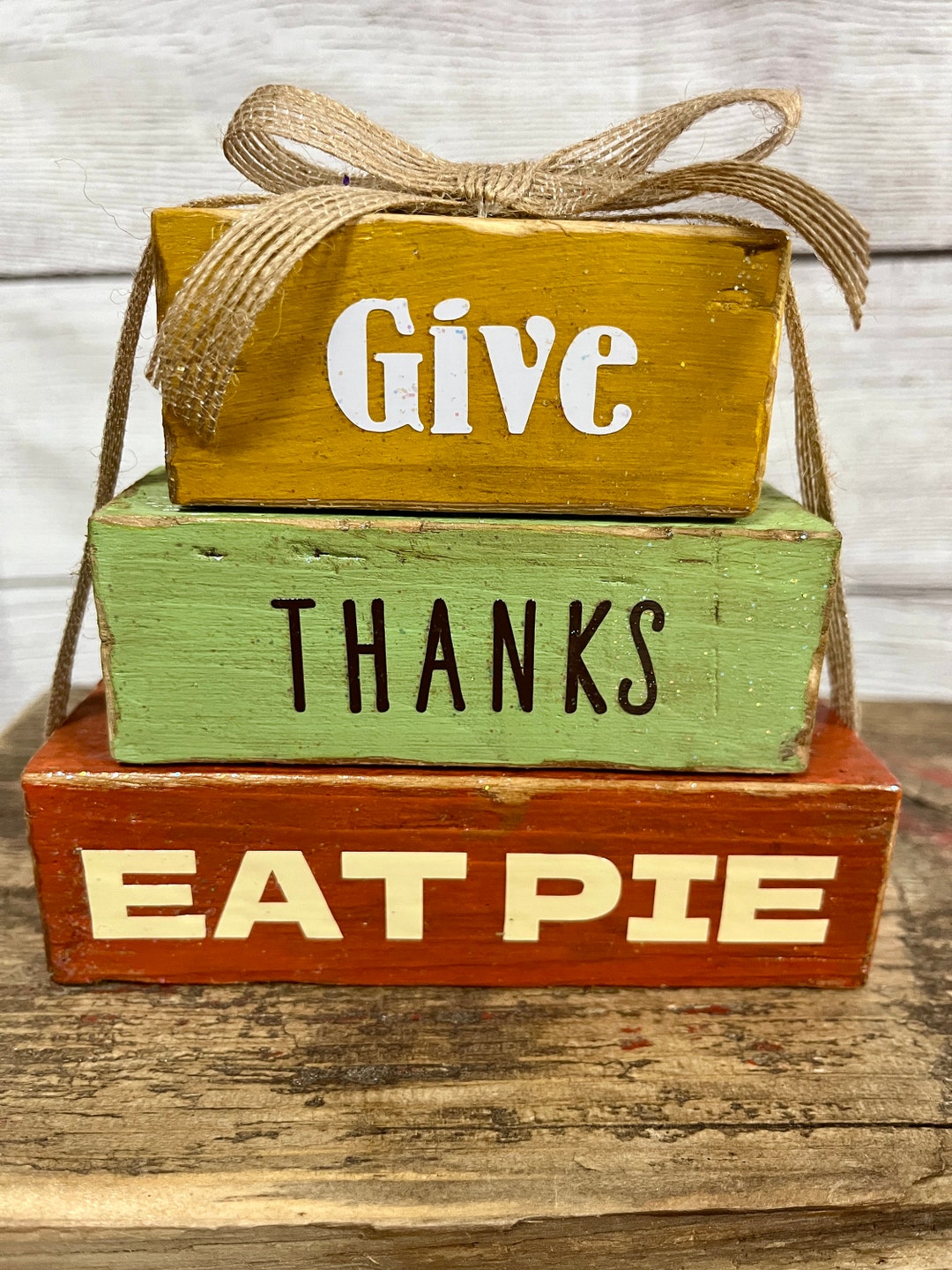 Thanksgiving Block Set for Mantel, Shelf, Desktop, Table, Window Sill ...