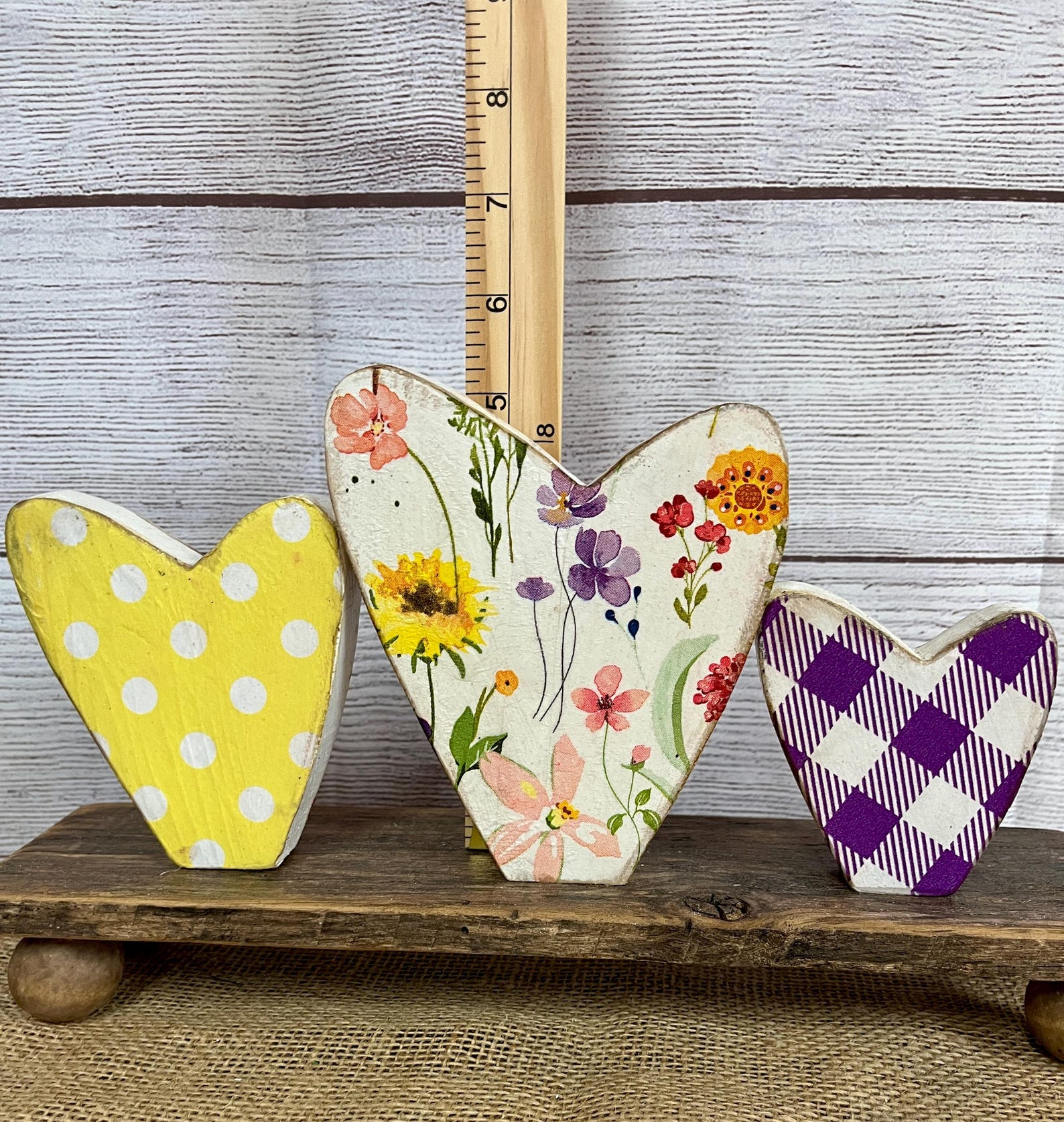 Rustic Wooden Hearts Set | Handmade Farmhouse Valentine Decor | Rustic ...