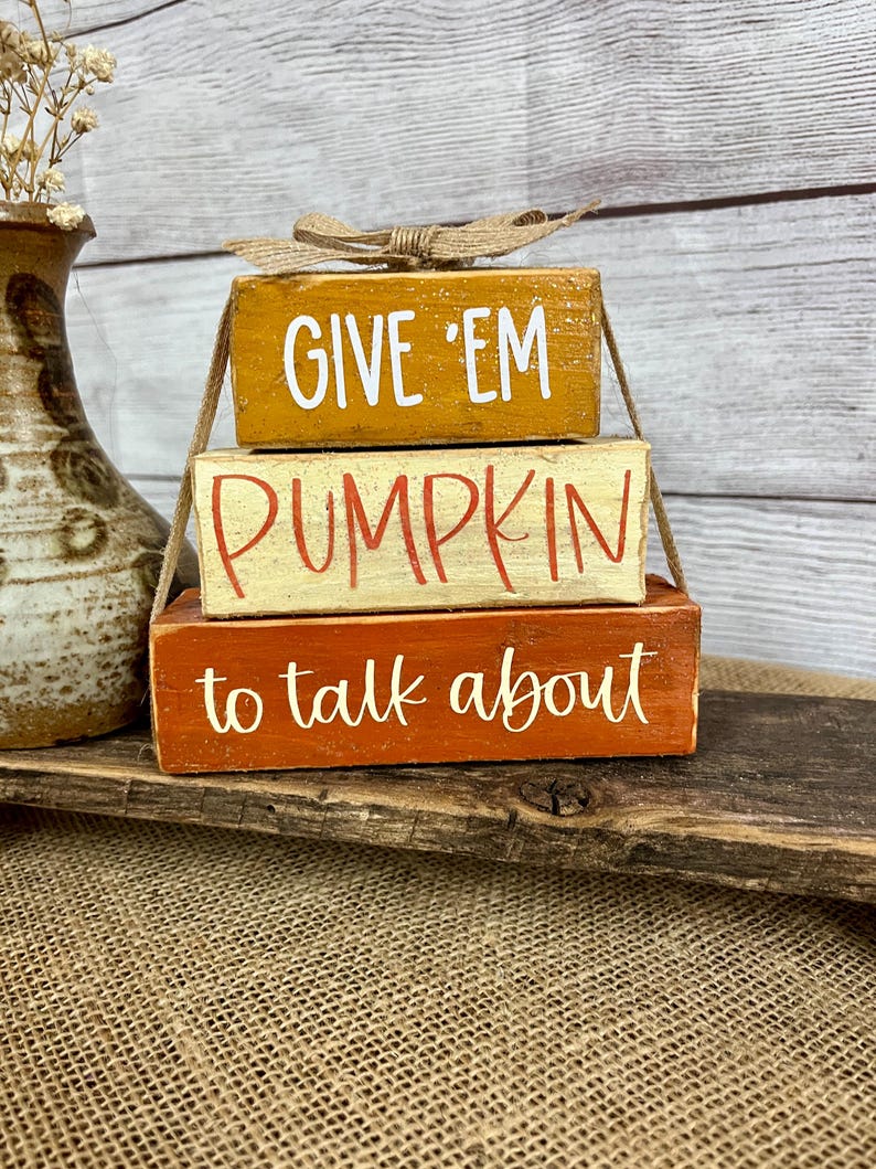 Thanksgiving Block Set for Mantel, Shelf, Desktop, Table, Window Sill ...