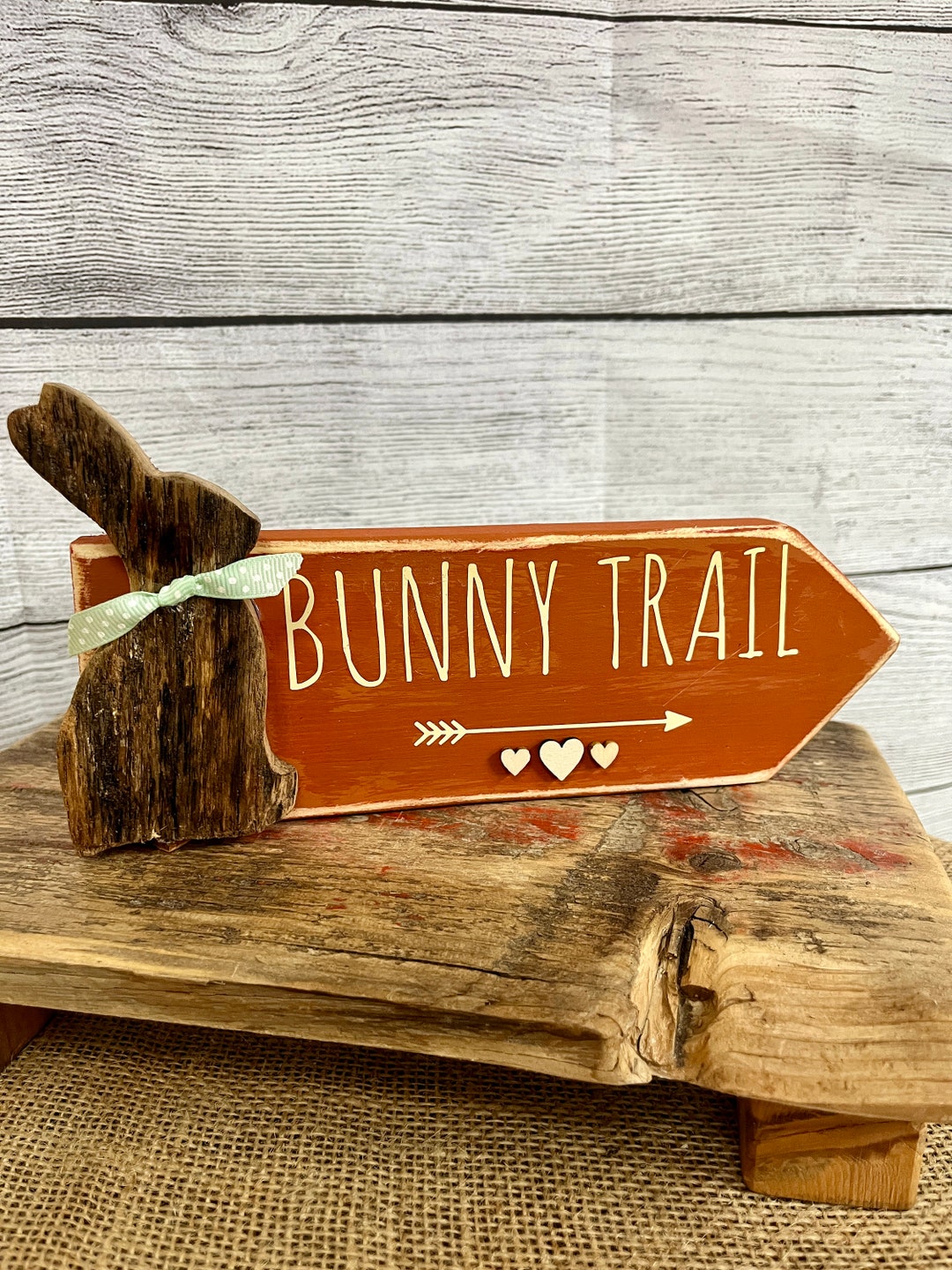 Easter Bunny Trail Sign: Handcrafted From Reclaimed Wood in Charming ...