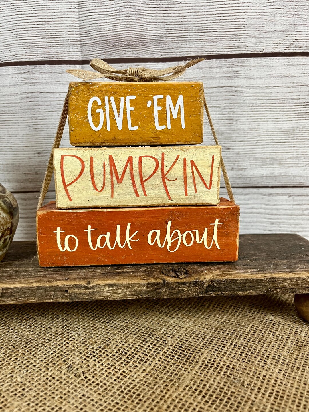 Thanksgiving Block Set for Mantel, Shelf, Desktop, Table, Window Sill ...