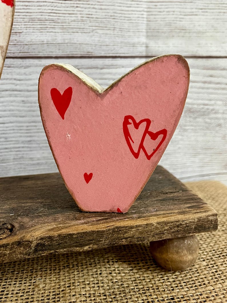 Rustic Wooden Hearts Set | Handmade Farmhouse Valentine Decor | Rustic ...