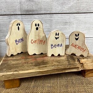 Personalized Ghost Family for Halloween - Wood Block Set - Etsy