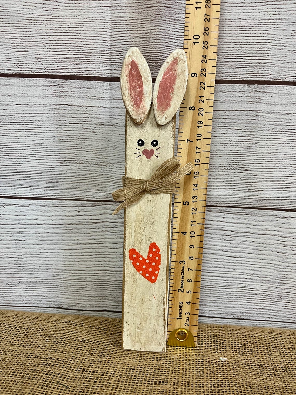 Wooden Bunny Decor Set, Handmade Farmhouse Easter Bunnies, Rustic ...