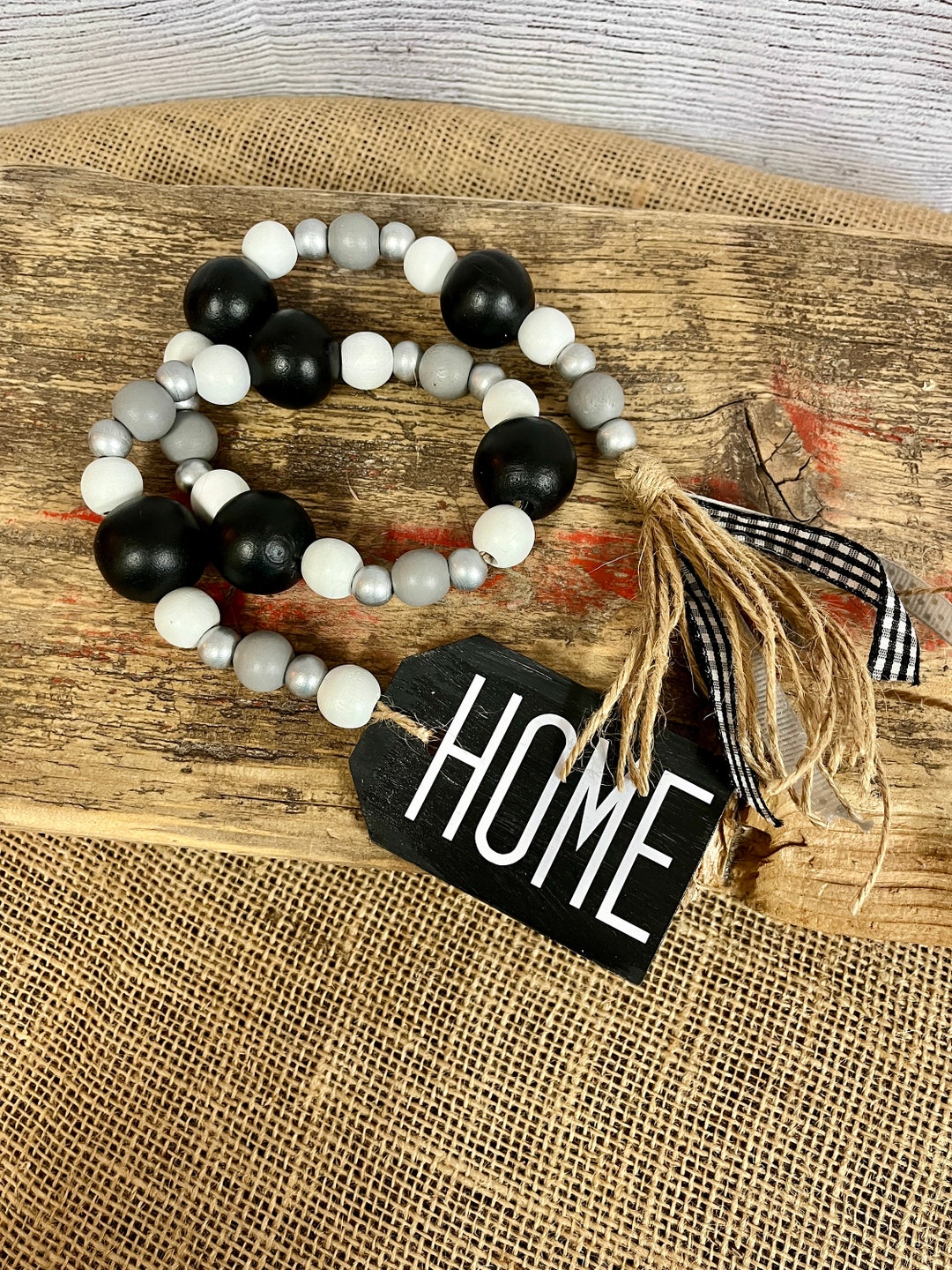 Wood Bead Garland - Farmhouse Décor - Blessing Beads - Etsy