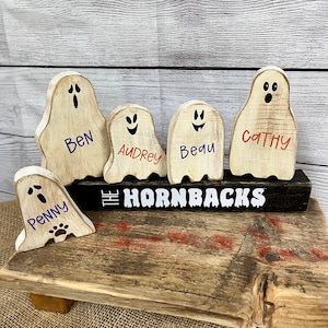 Personalized Ghost Family for Halloween - Wood Block Set - Etsy