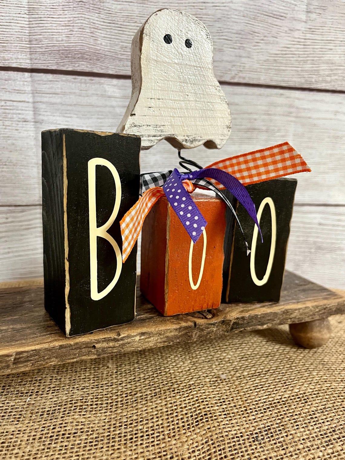 BOO Halloween Block Set for Mantel, Shelf, Desktop, Table, Window Sill ...