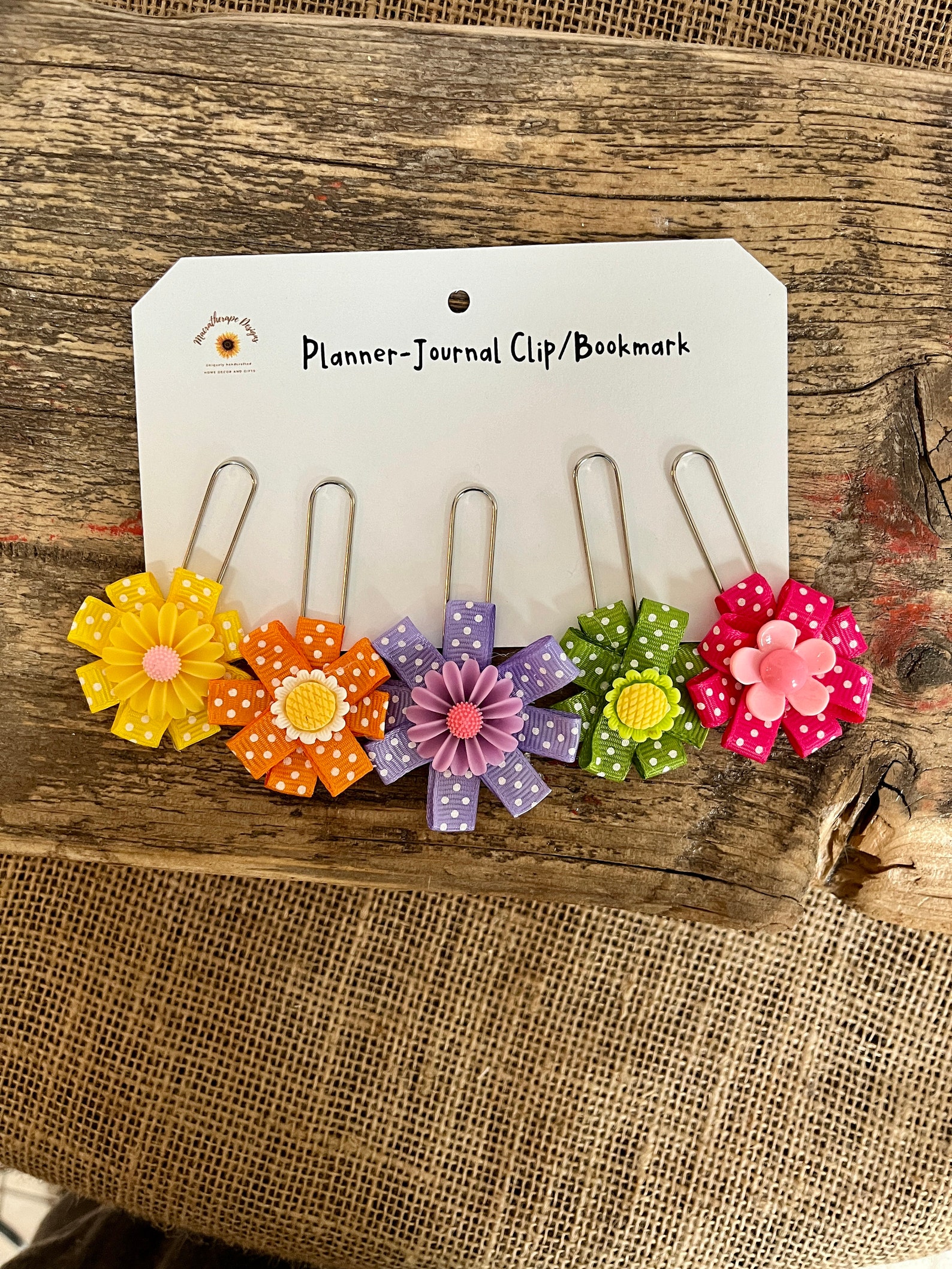 Fancy Journal/planner Clips, Bookmarks, Ribbon Flowers - Etsy