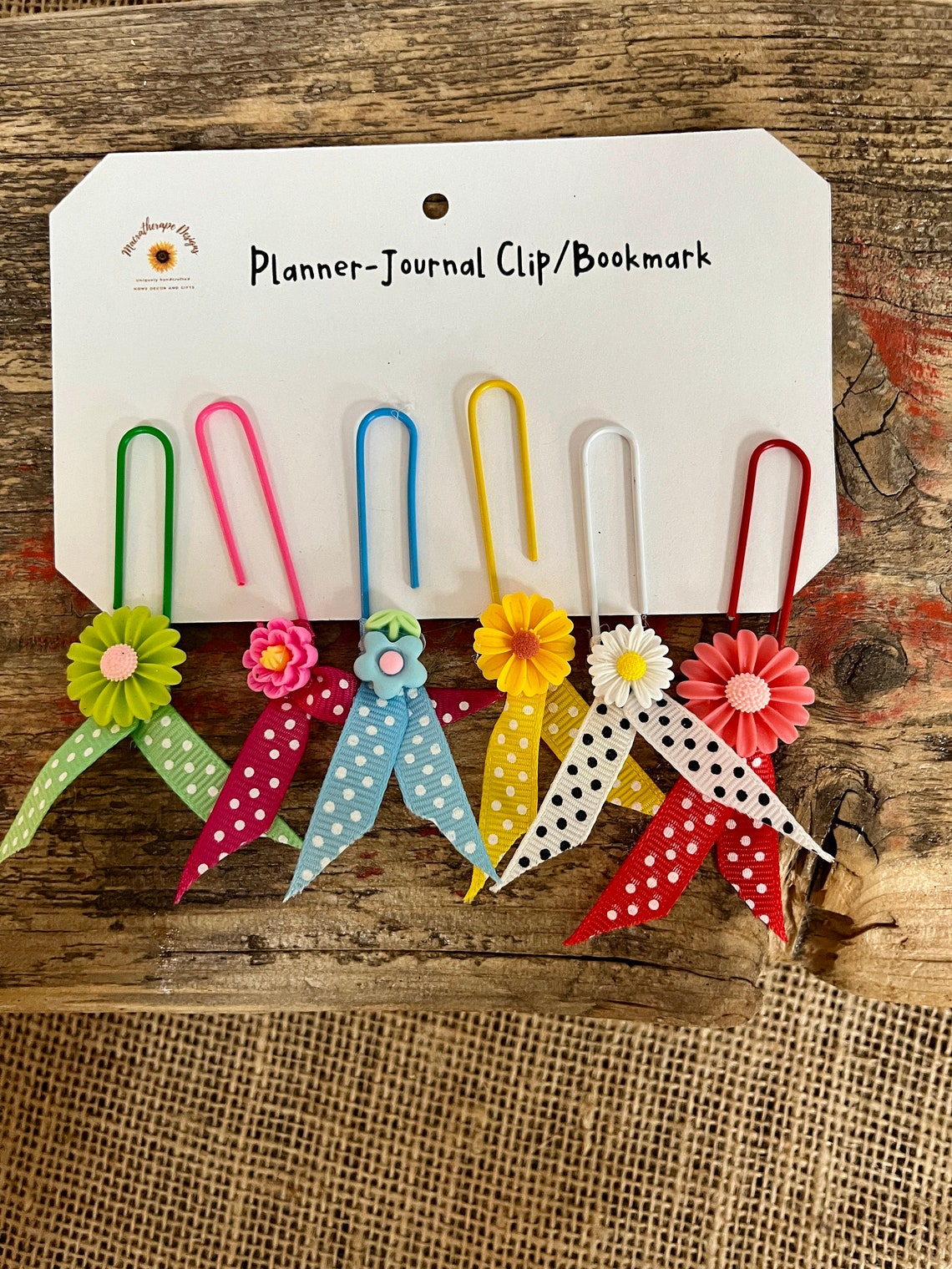 Fancy Journal/planner Clips, Bookmarks, Ribbon Flowers - Etsy