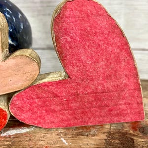 Valentine Wood Heart Stacking Blocks Trio Shelf Sitters - Etsy