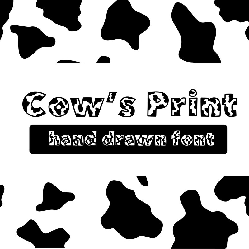 Cow Print Font - Etsy