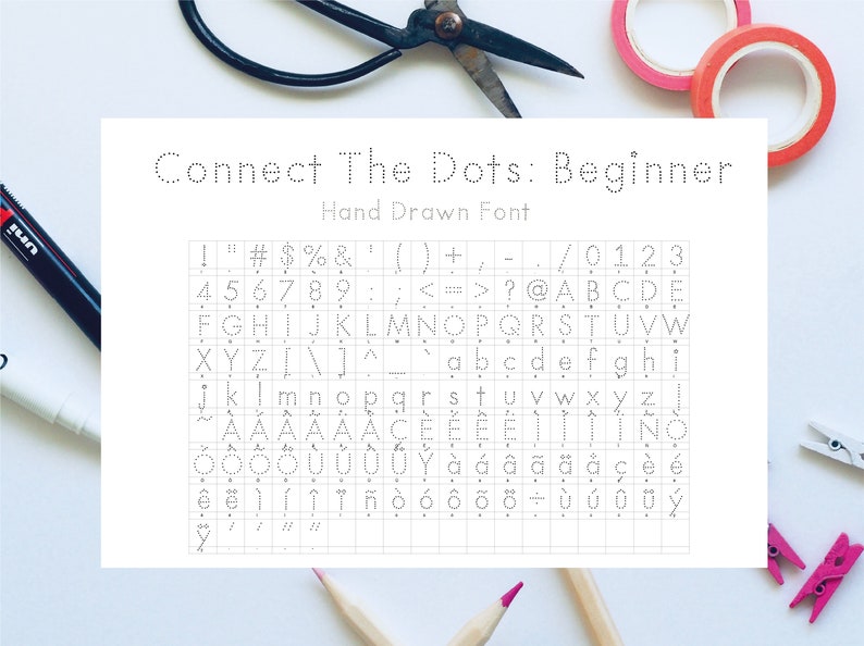 Connect the Dots Font TTF Teachers Crafts Student - Etsy