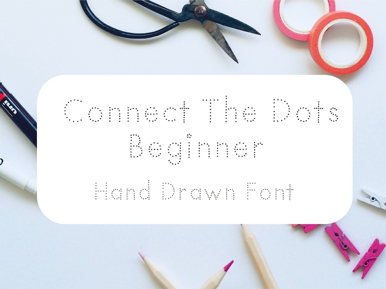 Connect the Dots Font TTF Teachers Crafts Student - Etsy