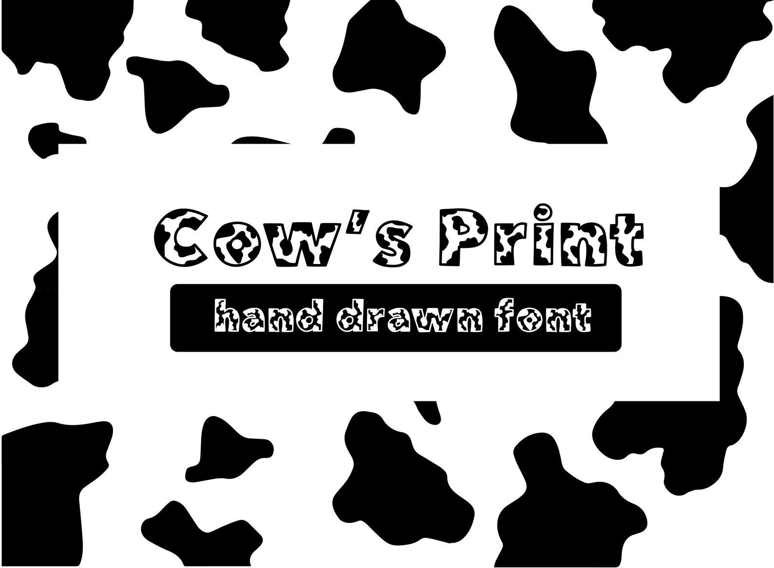 Cow Print Font | TTF Font File | Unique Animal Print Typeface ...
