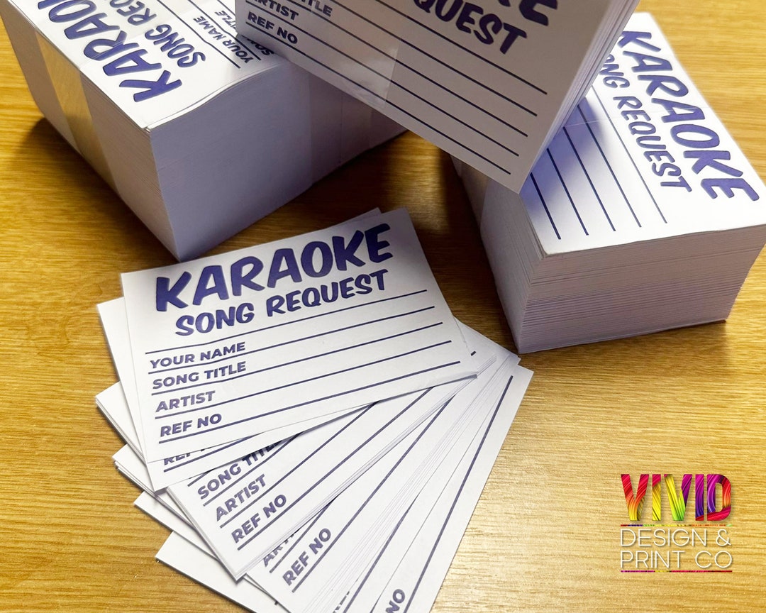 Karaoke Song Request Slips: Printable Party DJ Form (digital Download ...