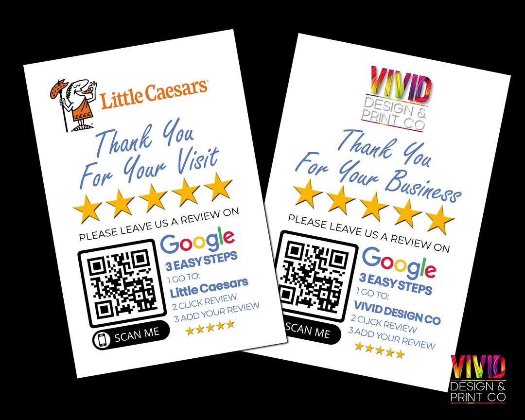 Printed Review Us Cards for Google With Your Logo | Get More Reviews ...