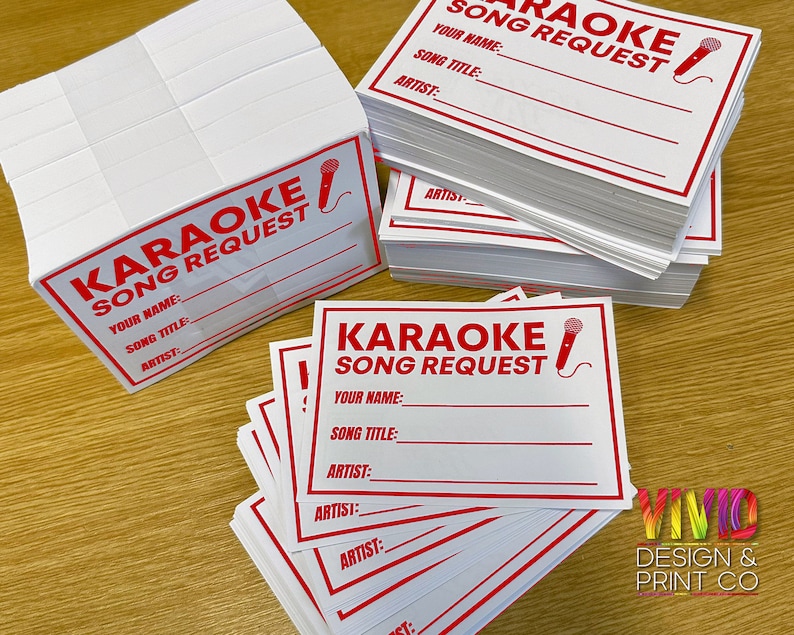 Karaoke Song Request Slips: Printable Party Invitations (digital ...