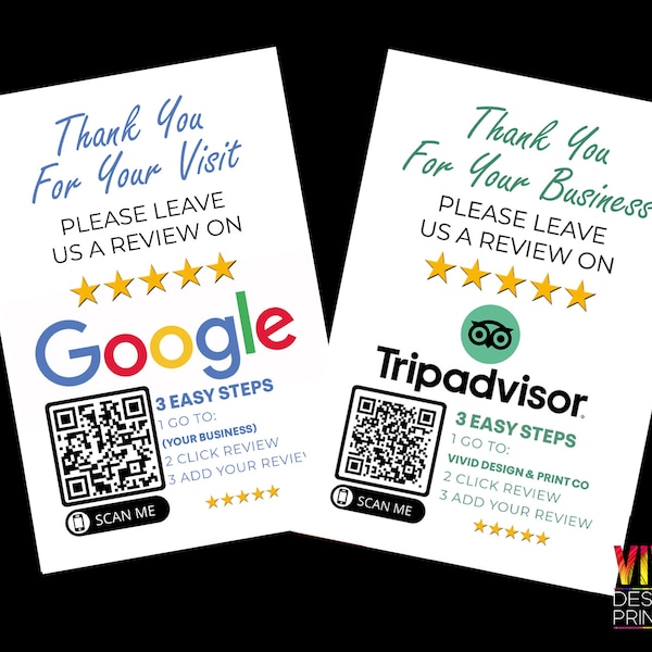 Google Review Cards - Etsy