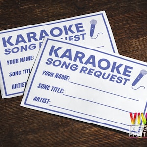 Karaoke Song Request Slips: Printable Template (digital Download) - Etsy