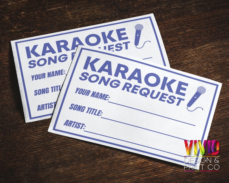 Karaoke Song Request Slips: Printable Template (digital Download) - Etsy