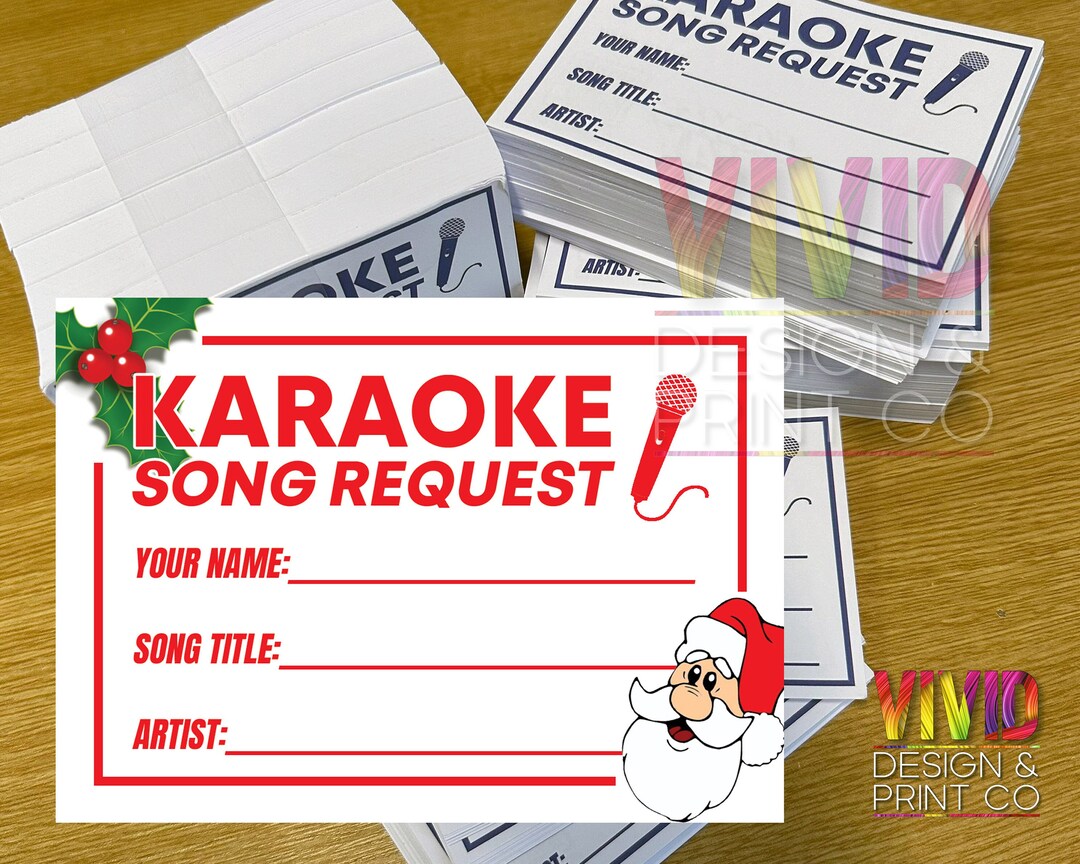 Christmas Karaoke Slips - Print at Home! Digital Download 8 per Page ...