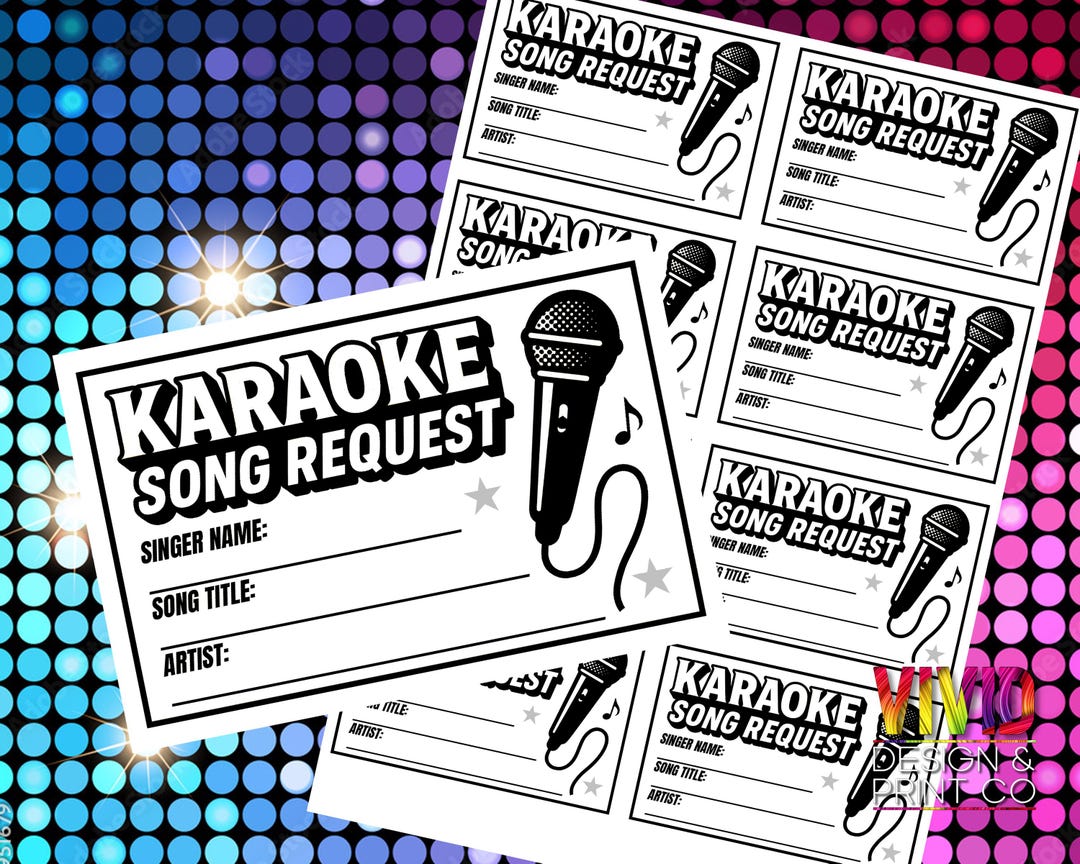 Karaoke Song Request Slips: Printable Template (digital Download) - Etsy