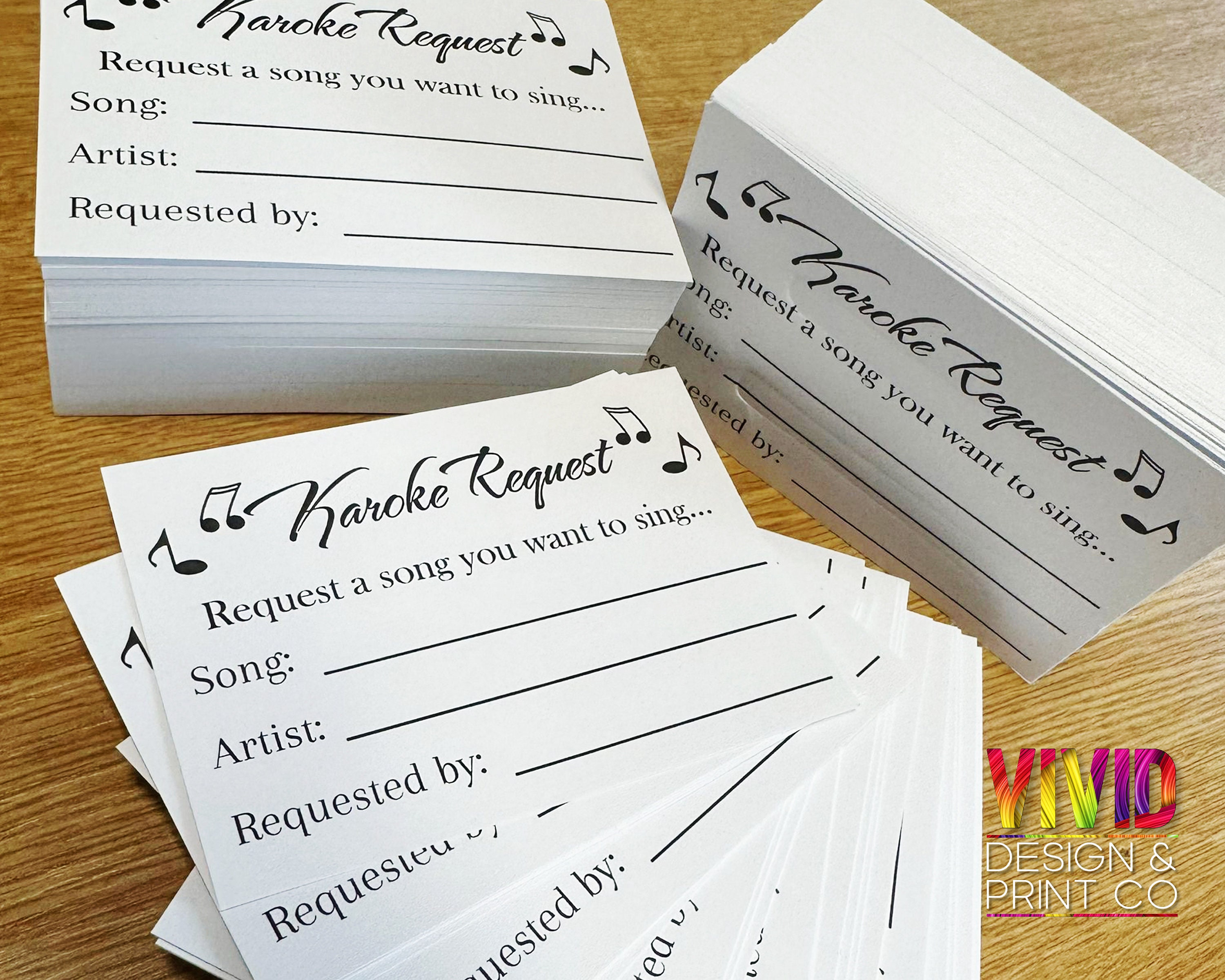 Print at Home Karaoke Slips Classy Sleek - Digital Download 8 per Page ...