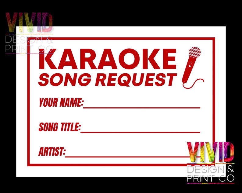 Karaoke Song Request Slips: Printable Party Invitations (digital ...