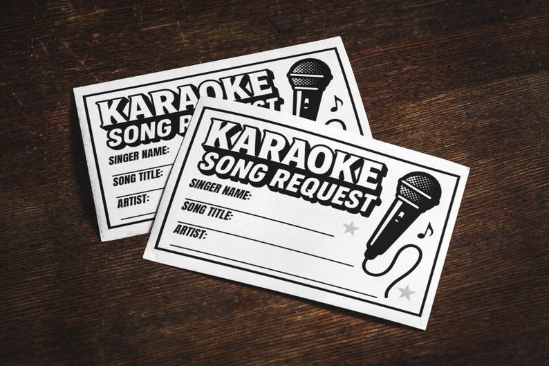 Karaoke Song Request Slips: Printable Template (digital Download) - Etsy