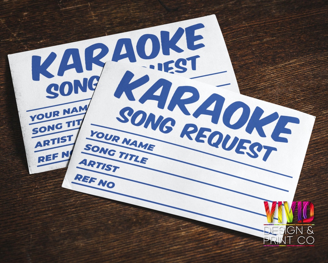 Karaoke Slips - Print at Home! Black White Digital Download 8 per Page ...
