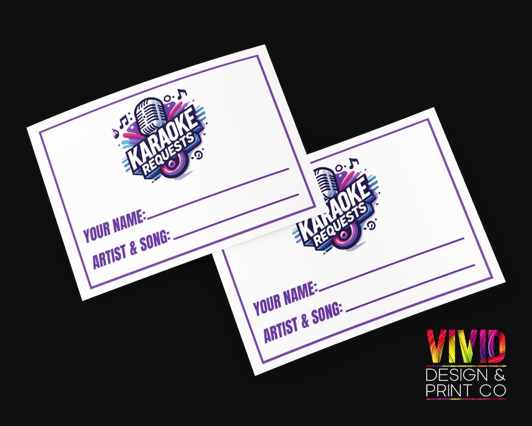 Karaoke Request Slips: Printable Song List for Djs (digital Download ...