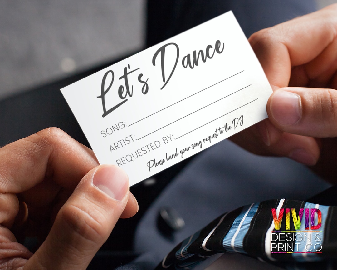 Let's Dance - Printable DJ Song Request Cards for Weddings & Parties ...