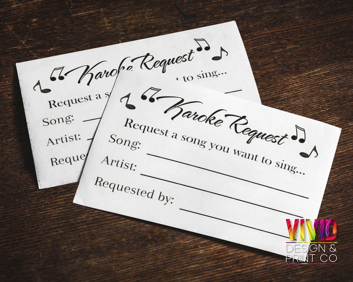 Print at Home Karaoke Slips Classy Sleek - Digital Download 8 per Page ...