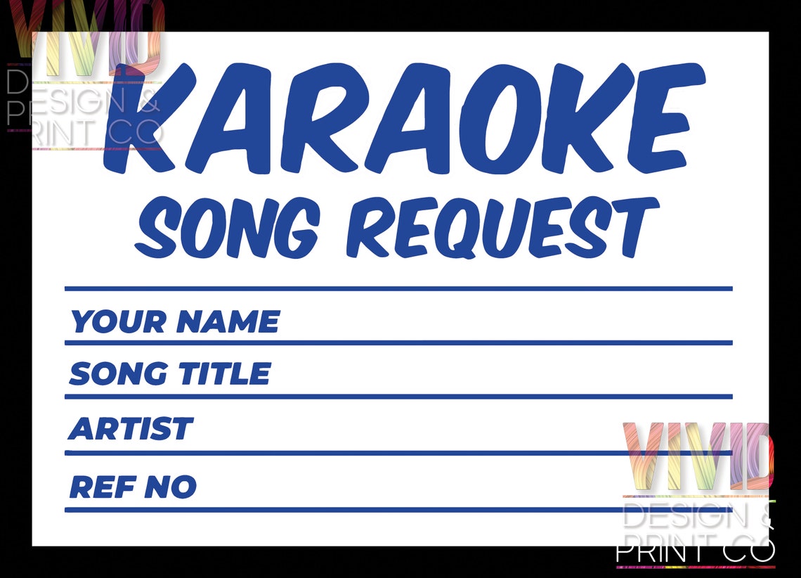 Karaoke Slips - Print at Home! Black White Digital Download 8 per Page ...