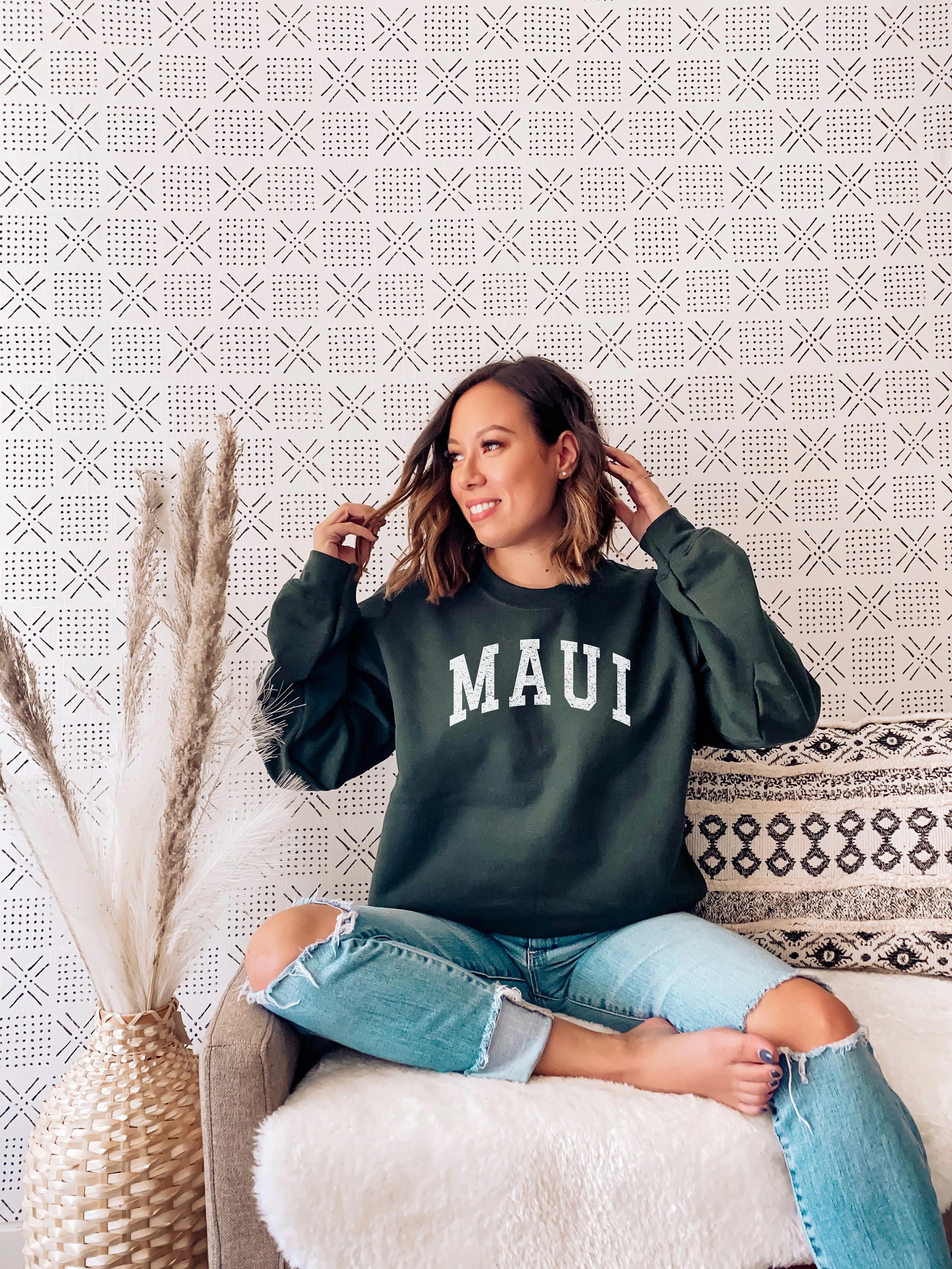 MAUI Sweatshirt, Maui Hawaii Sweatshirt, Maui Vintage Sweater ...