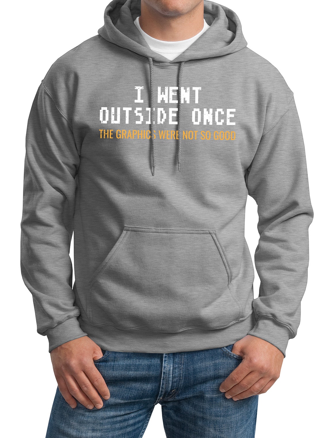 Gamer Hoodie, I Went Outside Once, Video Game Sweatshirts for Men ...