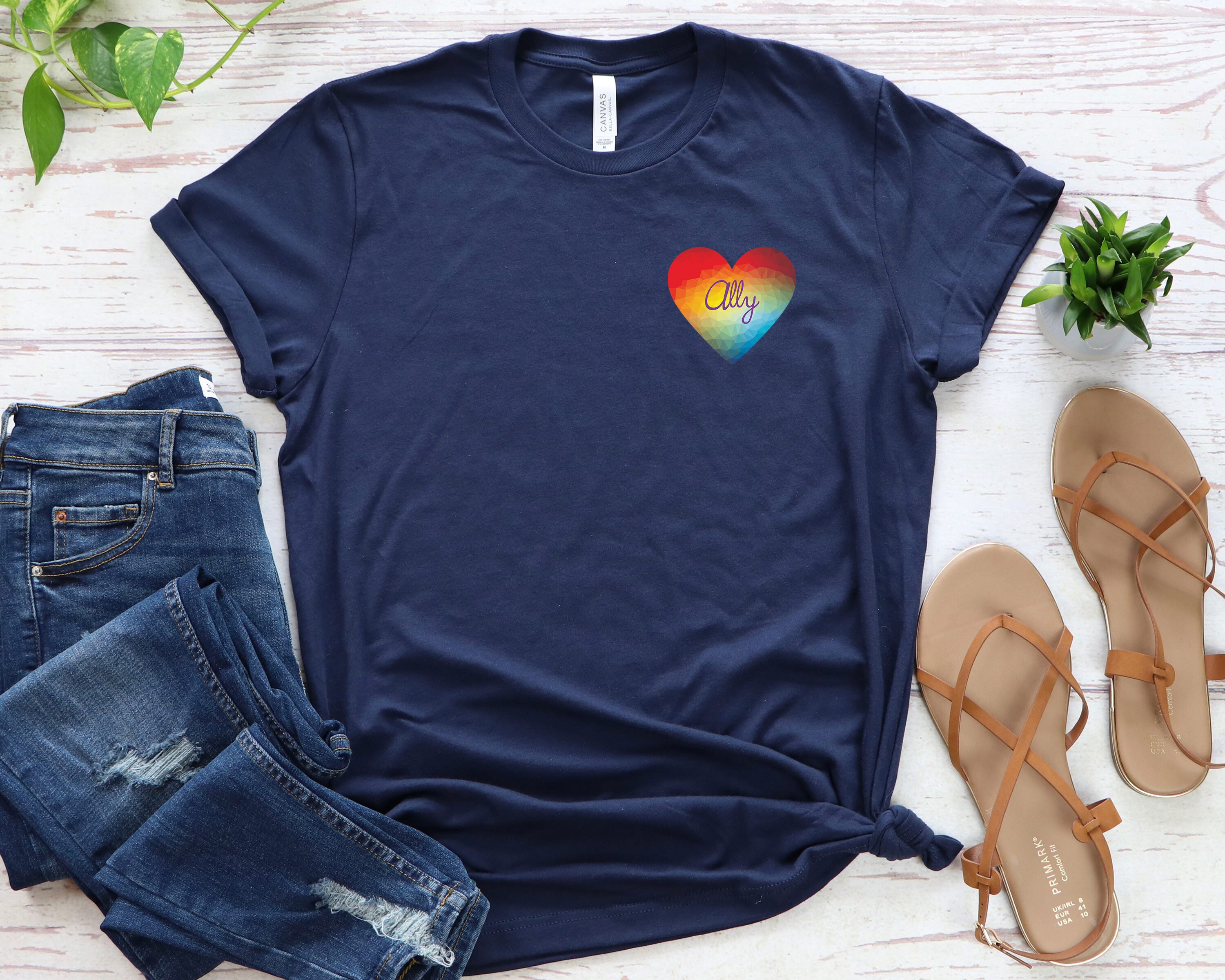Ally Shirt Proud LGBT Ally Rainbow Heart LGBTQ Ally T Shirt - Etsy